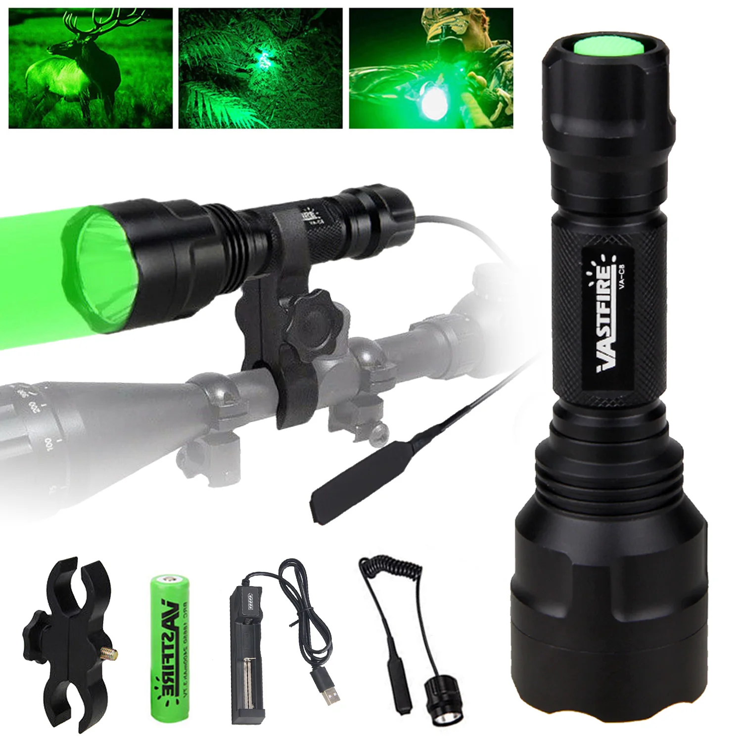 Green Red White Weapon Light 5000 lumens Tactical LED Hunting ...