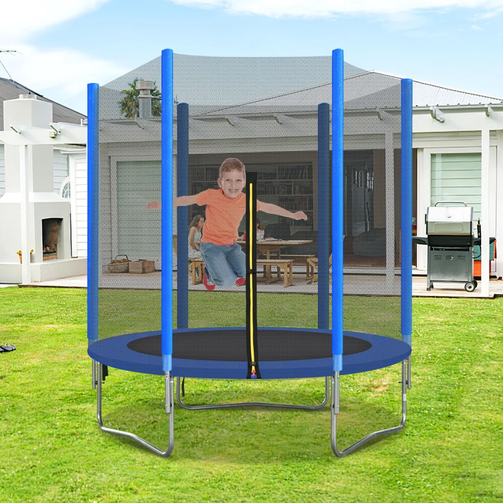 6ft-Galvanized-Steel-Round-Kids-Trampoline-Set-Perfect-For-Indoor-And ...
