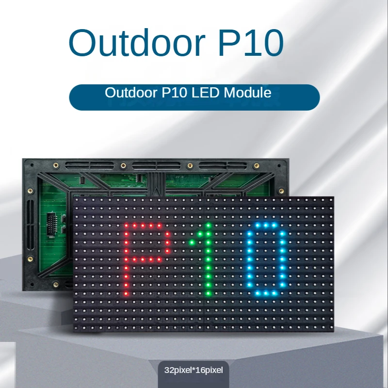 P10 LED screen panel module 320*160mm 32*16 pixels 1/8 Scan outdoor 3in1 SMD2727 RGB Full color ...