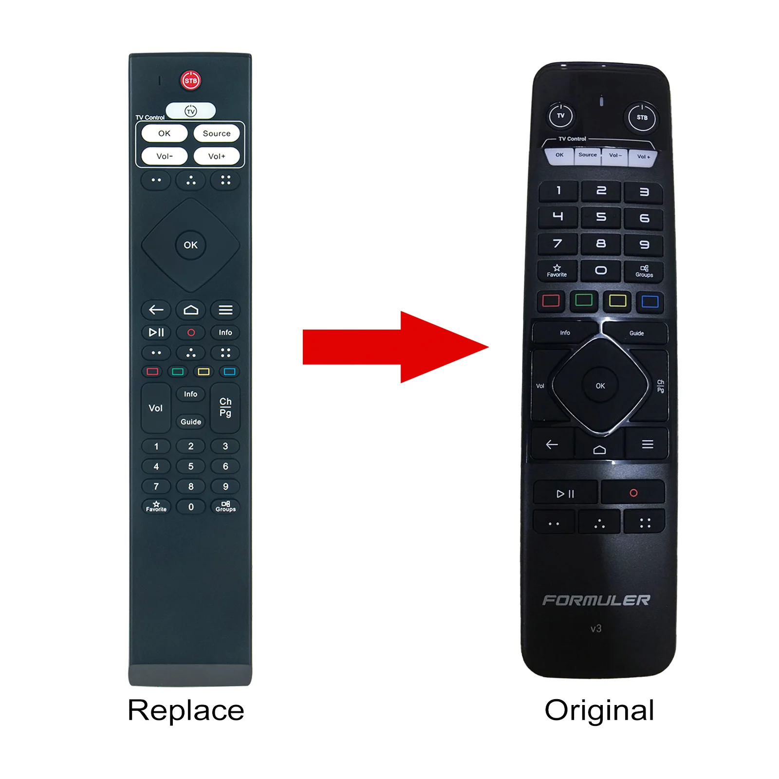 New GTV-IR1 V3 Relaced Remote Control Fit For Formuler & Dreamlink ...