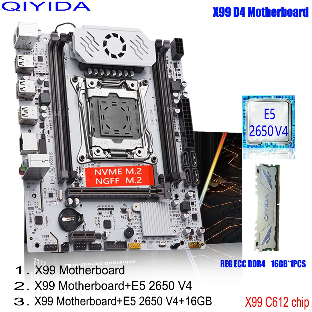 QIYIDA-X99-Motherboard-Set-LGA-2011-3-Kit-Xeon-E5-2650-V4-CPU-Processor ...