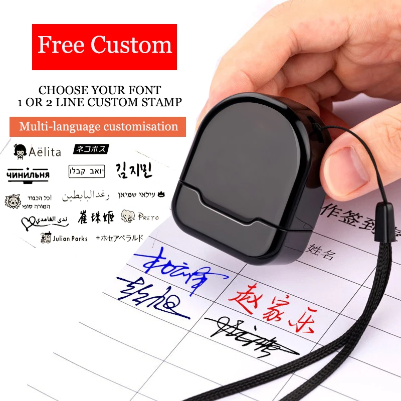 Free Custom Customized Name ink Signature Stamp Selfing-inking ...