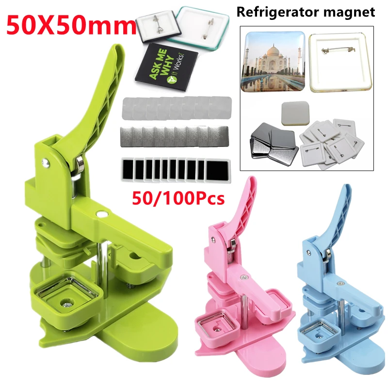 50x50mm-Square-Refrigerator-Badge-Press-Machine-Rotating-Manual-Making ...