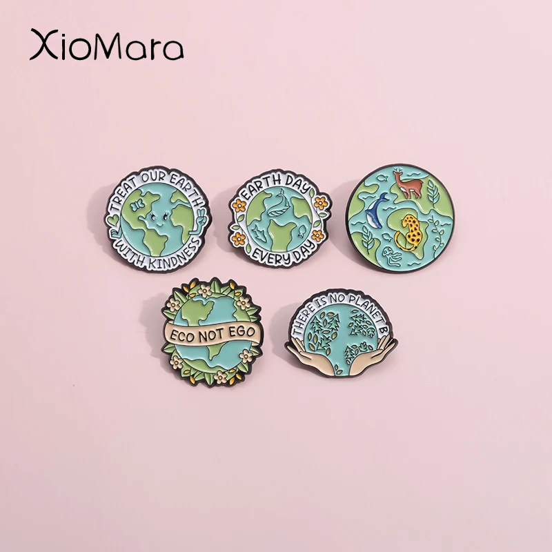 Protecting-Our-Ecological-Environment-Enamel-Pins-Custom-Earth-Day ...
