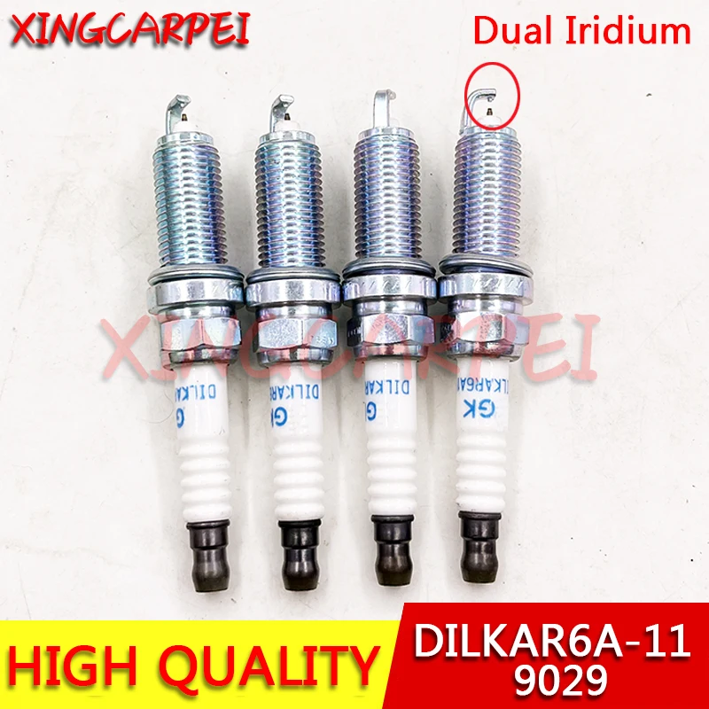 4pcs DILKAR6A-11 9029 Dual Iridium Spark Plug For Nissan Altima Rogue ...