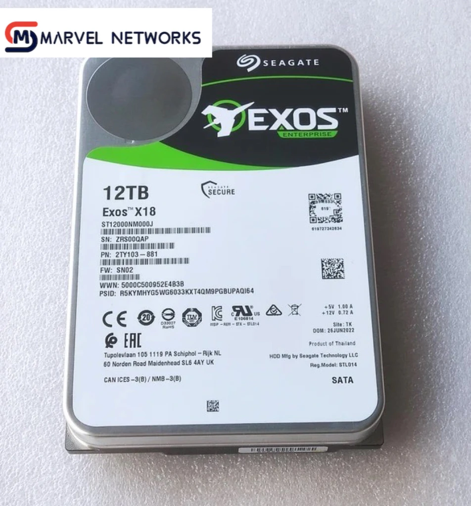 For Seagate Exos X18 ST12000NM000J 3.5" SATA 12TB Hard Drive
