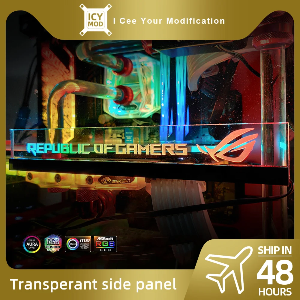 Transperant GPU Side Panel A-RGB Customizable RGB VGA Side Cover ...