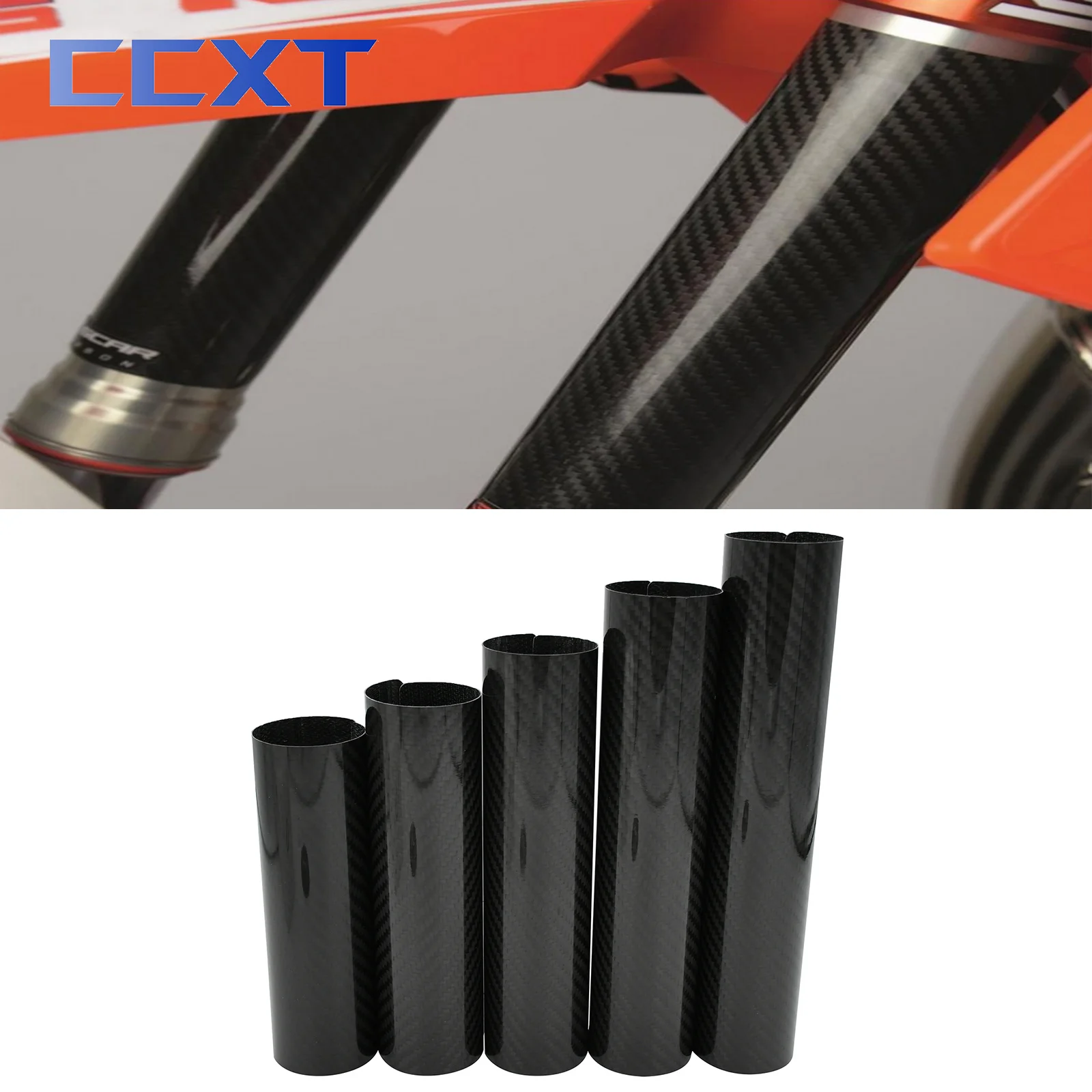 Motorcycle-160mm-248mm-Adjustable-Carbon-Fiber-Front-Fork-Shock-Cover ...