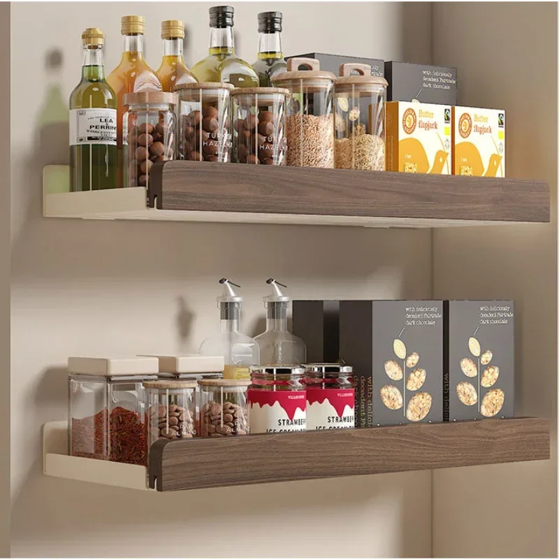 Walnut Cream Bathroom Storage Shelf, Storage Holders Racks, Wall ...