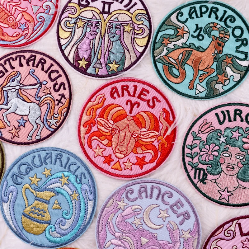 Aries-Leo-Taurus-Embroidered-Patches-For-Clothing-Twelve-Constellations ...