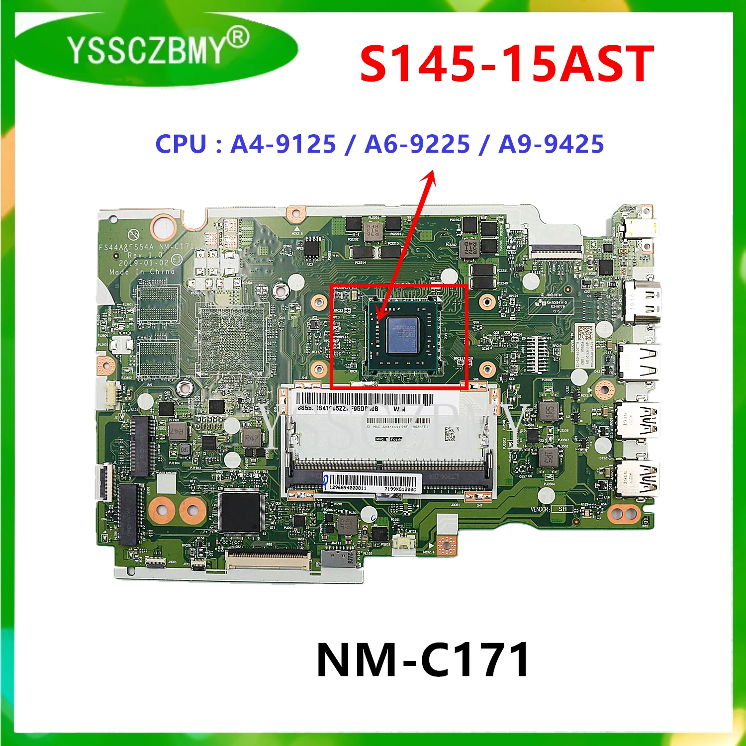 Nm-c171 Mainboard For Lenovo Ideapad S145-15ast Laptop Motherboard ...