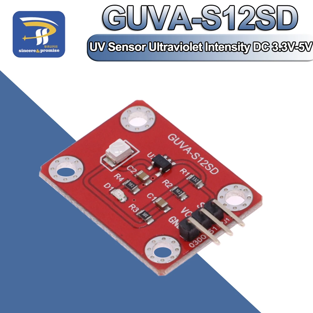 Sensor UV 240 370nm GUVA S12SD 3528, módulo de intensidad Solar ultravioleta CC 3,3 5V para ...