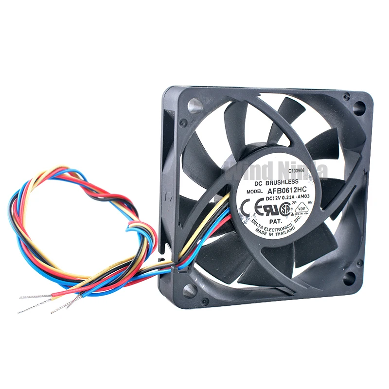 AFB0612HC-6cm-60mm-fan-60x60x13mm-DC12V-0-21A-4pin-Ball-bearing-cooling ...