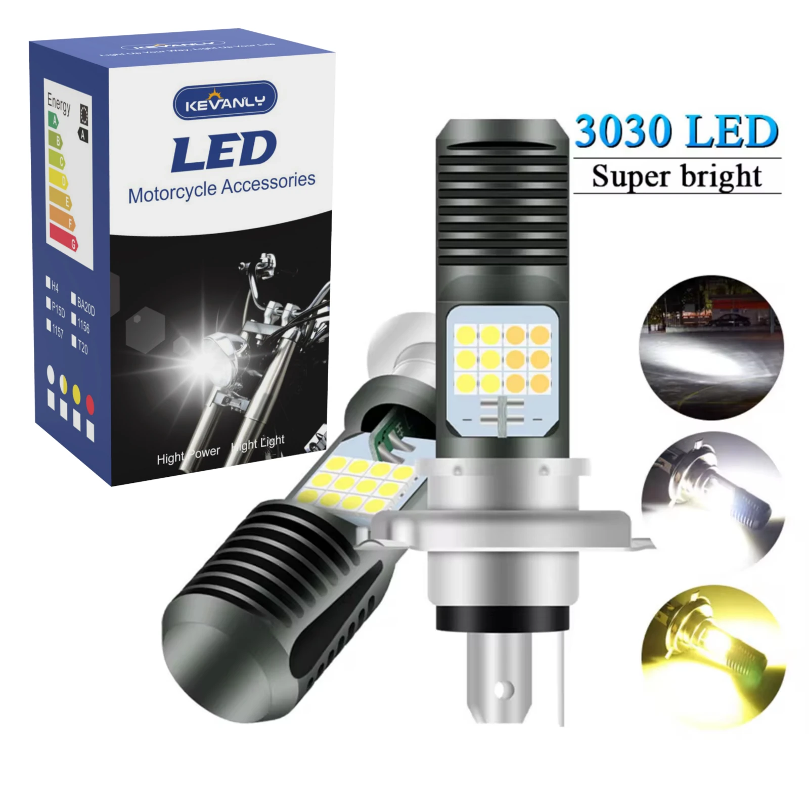 1pc h4 Led moto headlight h6 ba20d led Motorcycle led spotlight H4 led ...