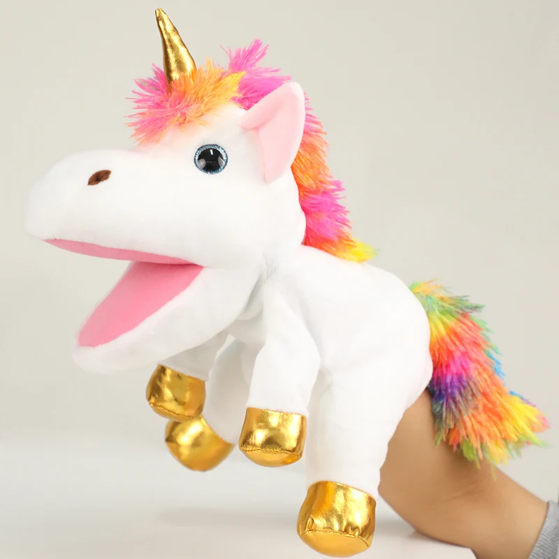 The-Mouth-Can-Move-Unicorn-Hand-Puppets-Plush-Toys-Pony-Dolls-Parent ...