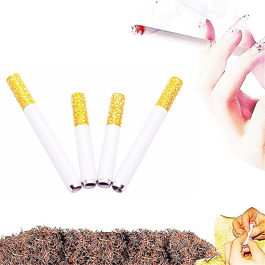 4Pcs-Cigarette-Shape-Metal-Aluminum-tobacco-pipe-Smoking-Accessory ...