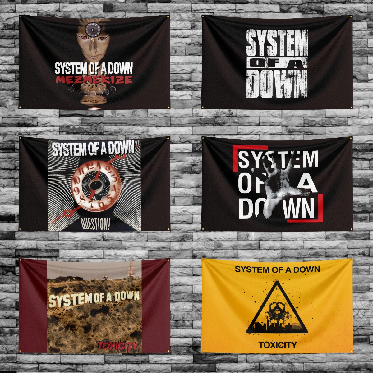 Bandera-de-banda-de-Rock-pesado-S-System-of-a-DownS-cartel-de-impresi-n ...