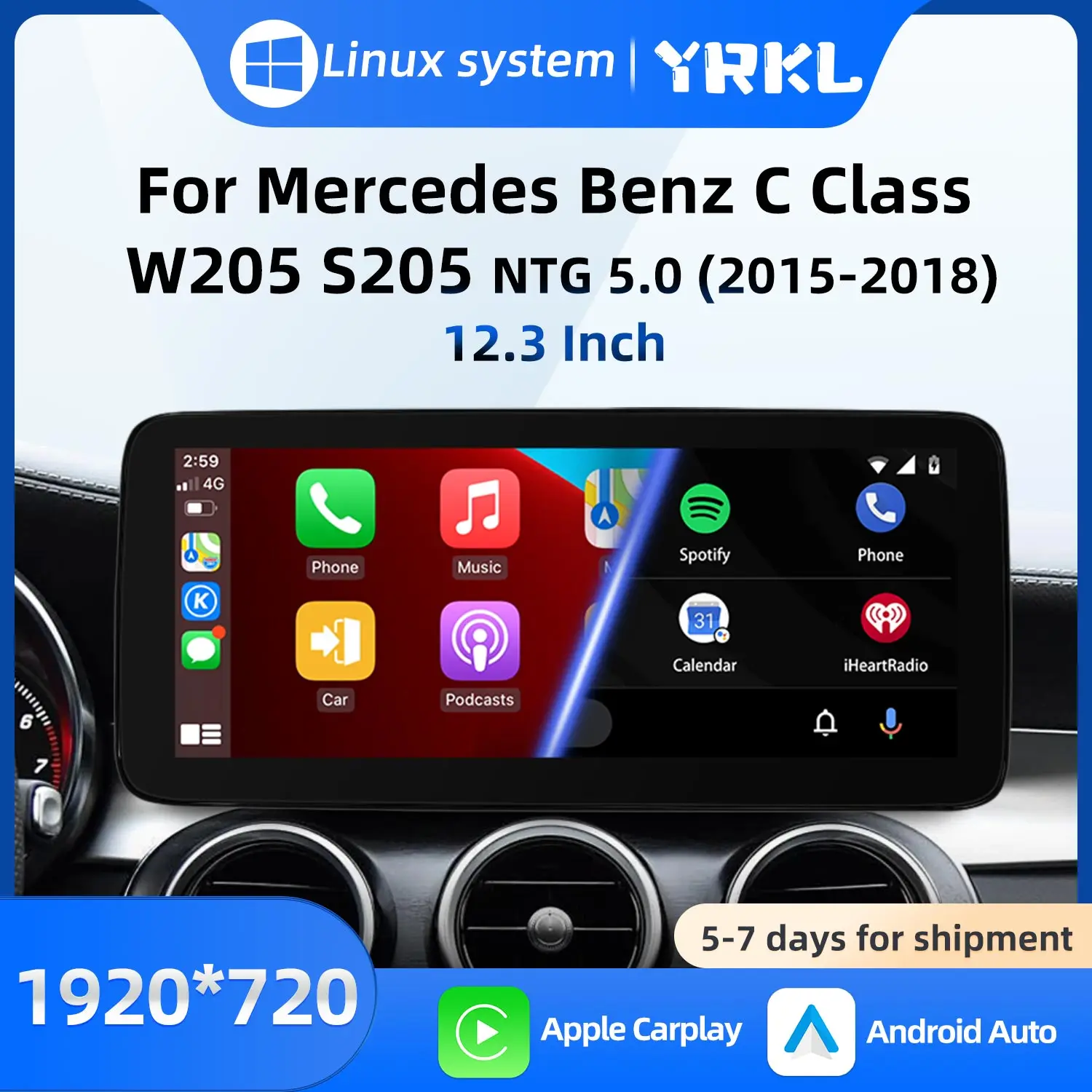 Wireless Carplay For Mercedes Benz C Class C250 C300 C350 C400 C450 C63 ...