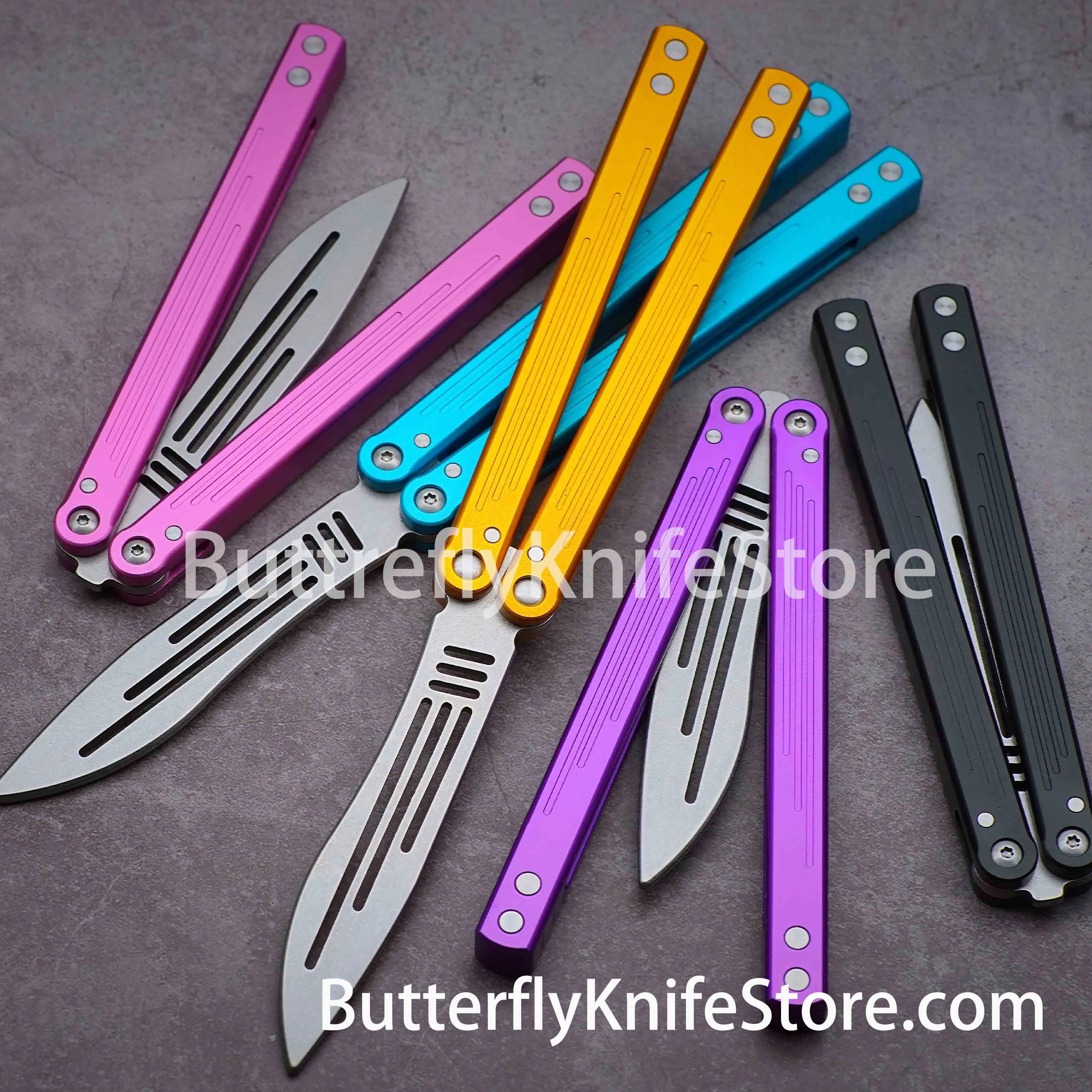 butterflyknife-flipping-balisong-Bushing-trainer-Aluminum-Handle-CNC-No ...