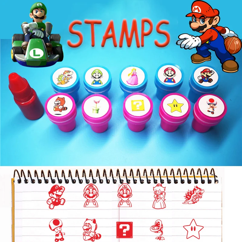 Super-Mario-Selos-para-Crian-as-Cartoon-Figures-Seal-Scrapbooking ...
