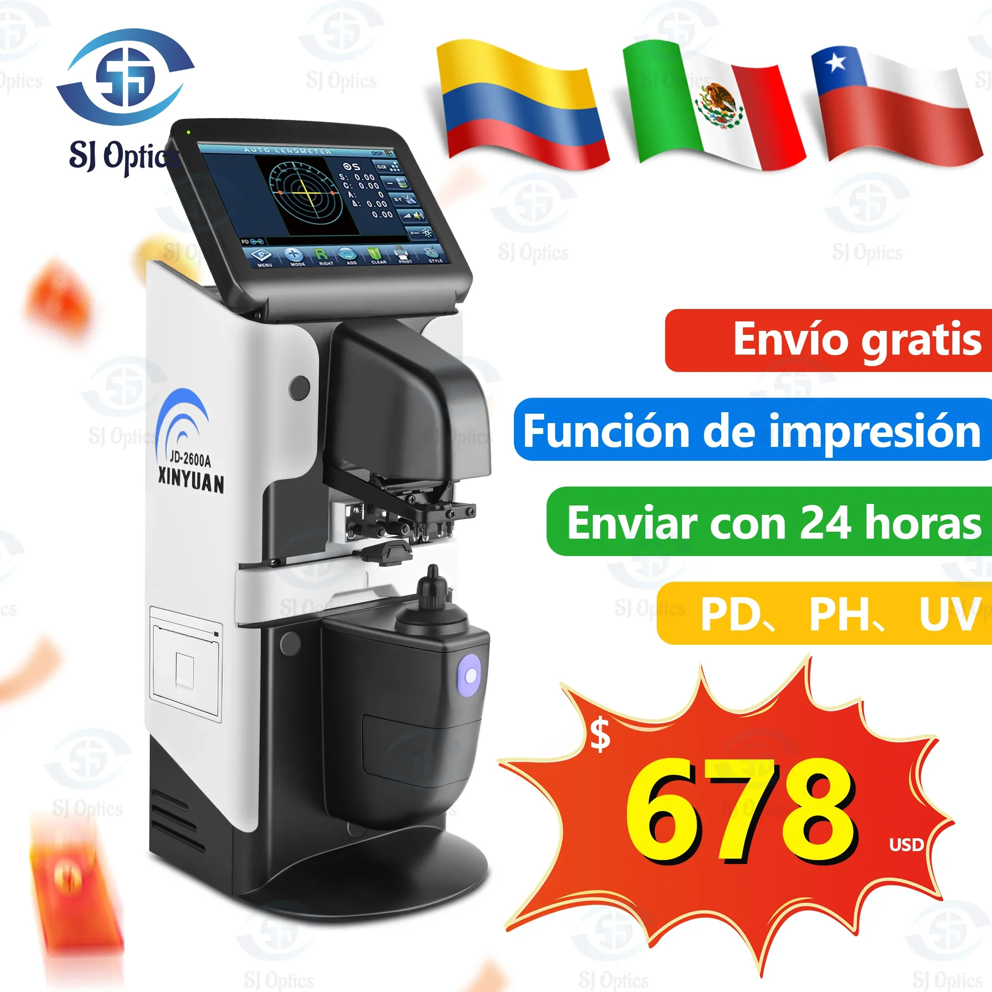 SJ-Optical-Advanced-7-Lcd-Touch-Screen-Digital-Automatic-Focimeter-Uv ...