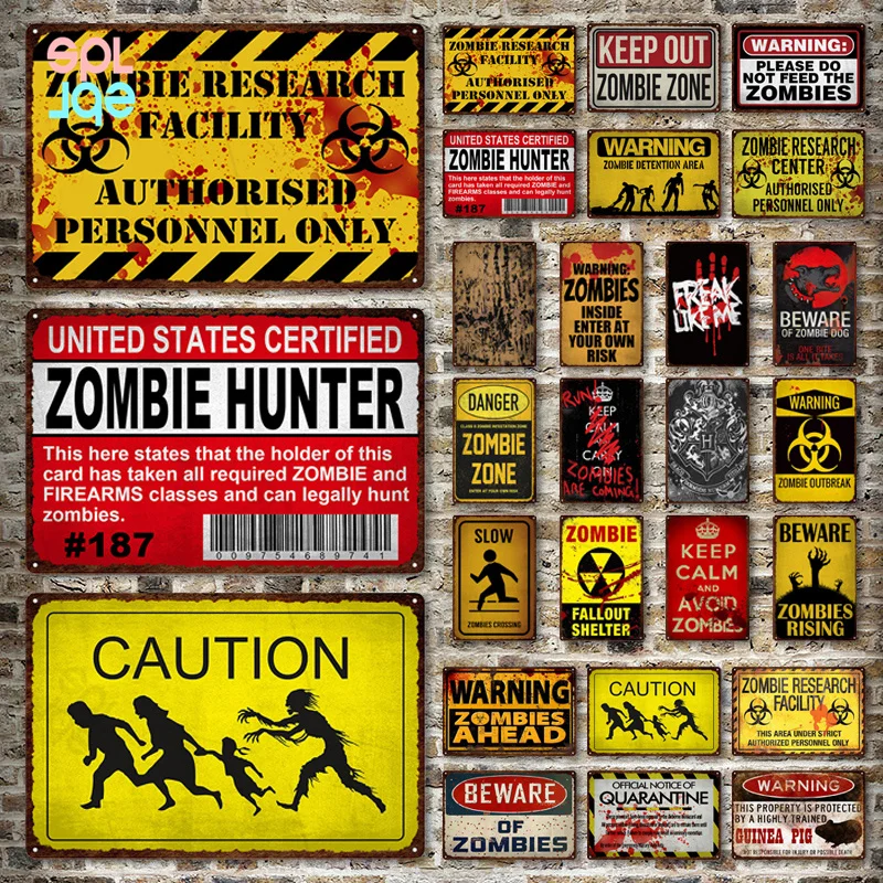 Warning Signs Danger Zombies