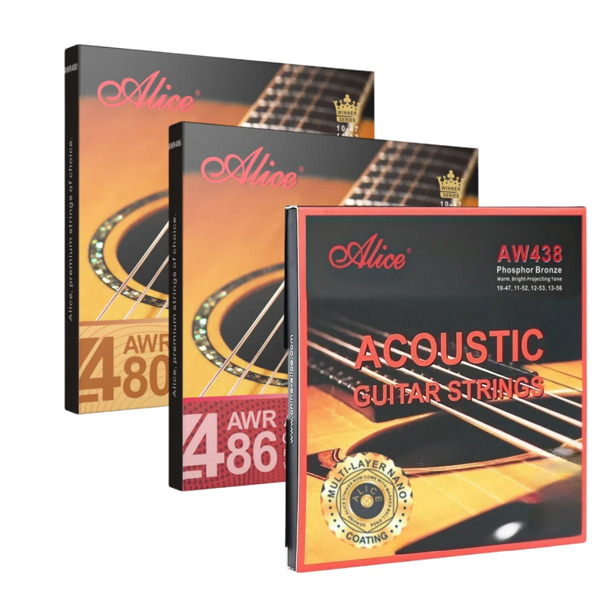 Alice New Acoustic Guitar Strings AWR486/480/438-SL/6 String Set/Nano ...