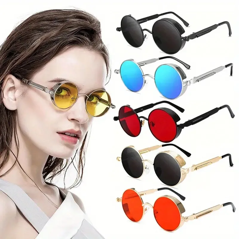 Gafas-de-sol-redondas-Estilo-Vintage-para-hombre-y-mujer-lentes-g-ticas ...
