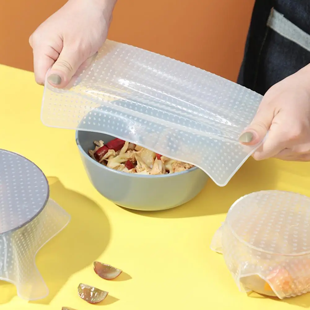 Silicone-Fresh-Fruit-Food-Cover-Reusable-Elastic-Food-Grade-Sealing-Lid ...