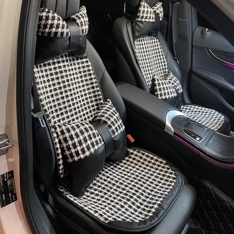 Summer-Car-Cushion-Linen-Black-Splicing-Car-Comfort-Seat-Cushion-Car ...