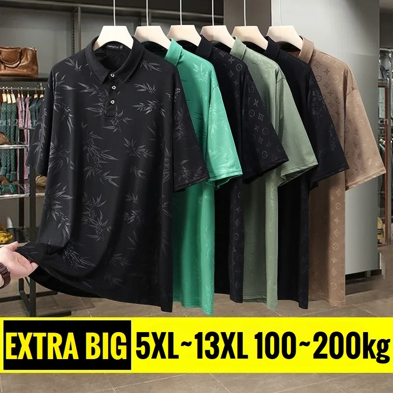 13XL Big Size Men's Polo Shirts Short Sleeve Summer Tee Tops Male Extra ...