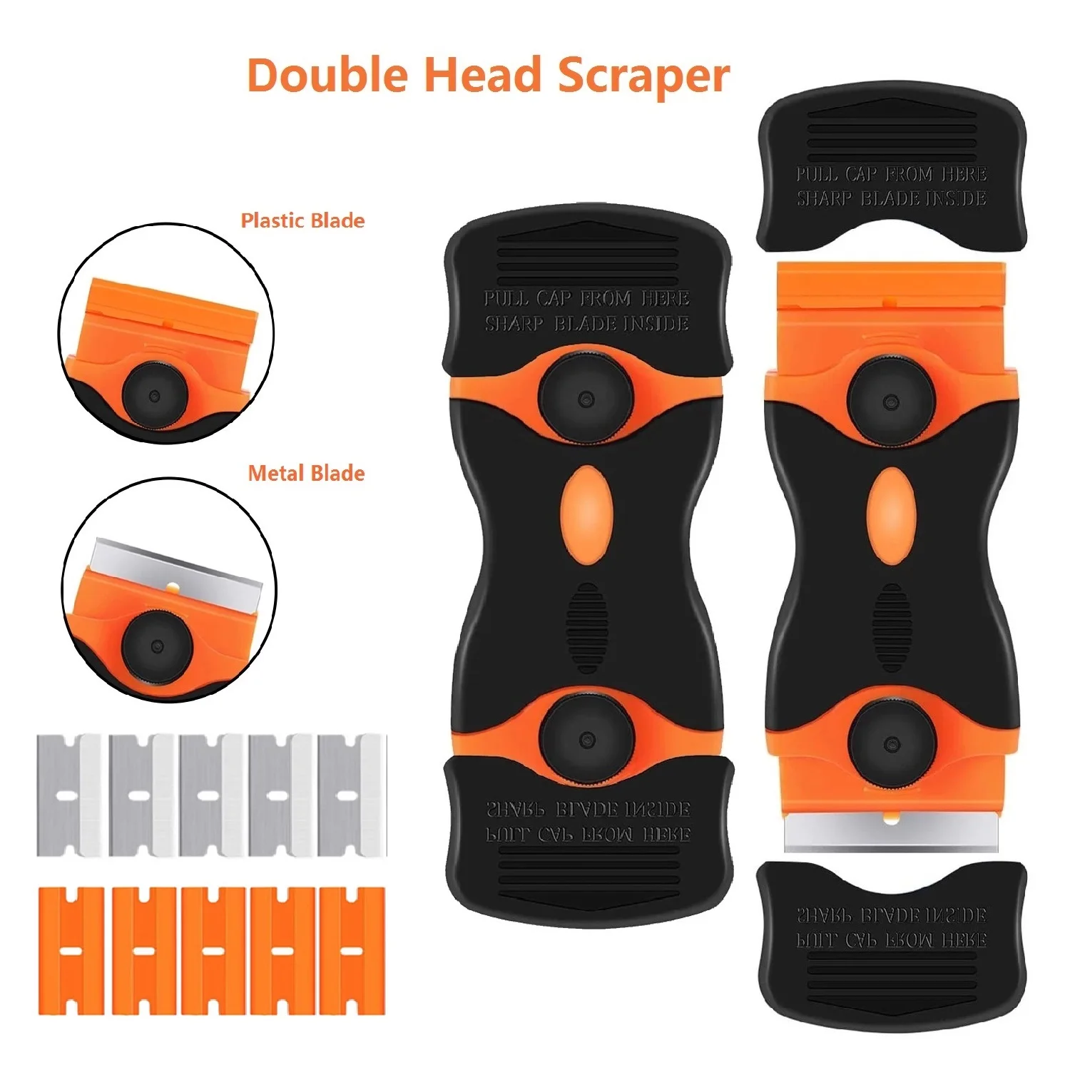 Plastic-Metal-Razor-Blade-Scrapers-for-Car-Window-Vinyl-Film-Sticker ...