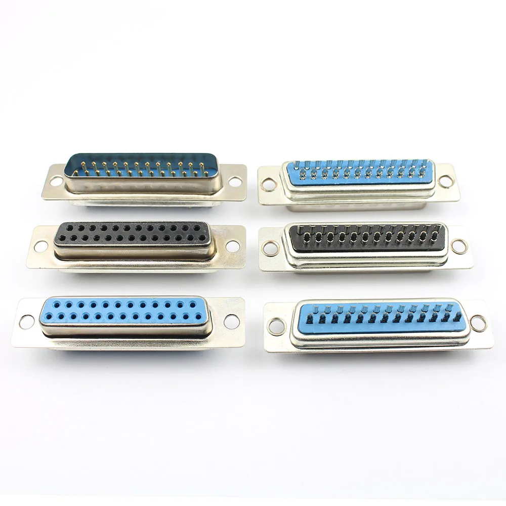 10pcs-D-SUB-25P-DB25-25-Pin-Male-Female-Standard-Solder-Type-Connector ...