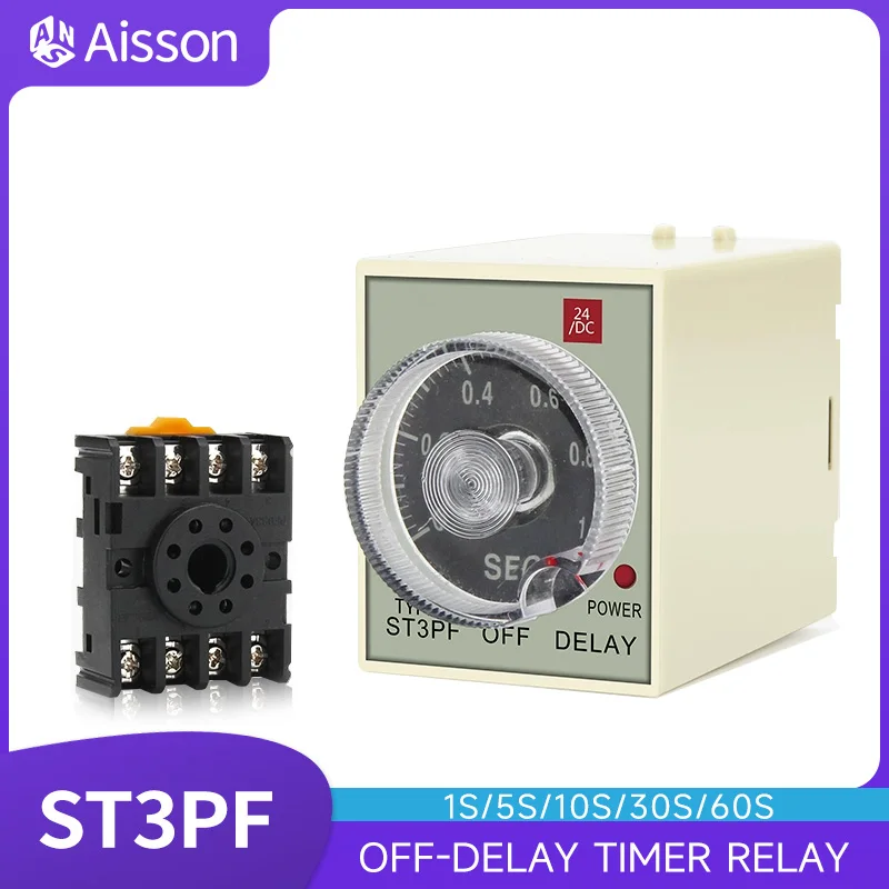ST3PF-ST3-Off-Delay-Time-Relay-Power-Off-Delay-Timer-Relay-with-Base ...