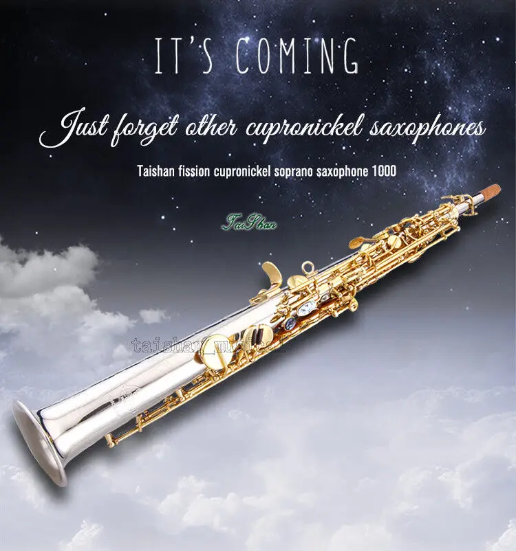 Professional TAISHAN Soprano Saxophone Straight cupronickel Sax With ...