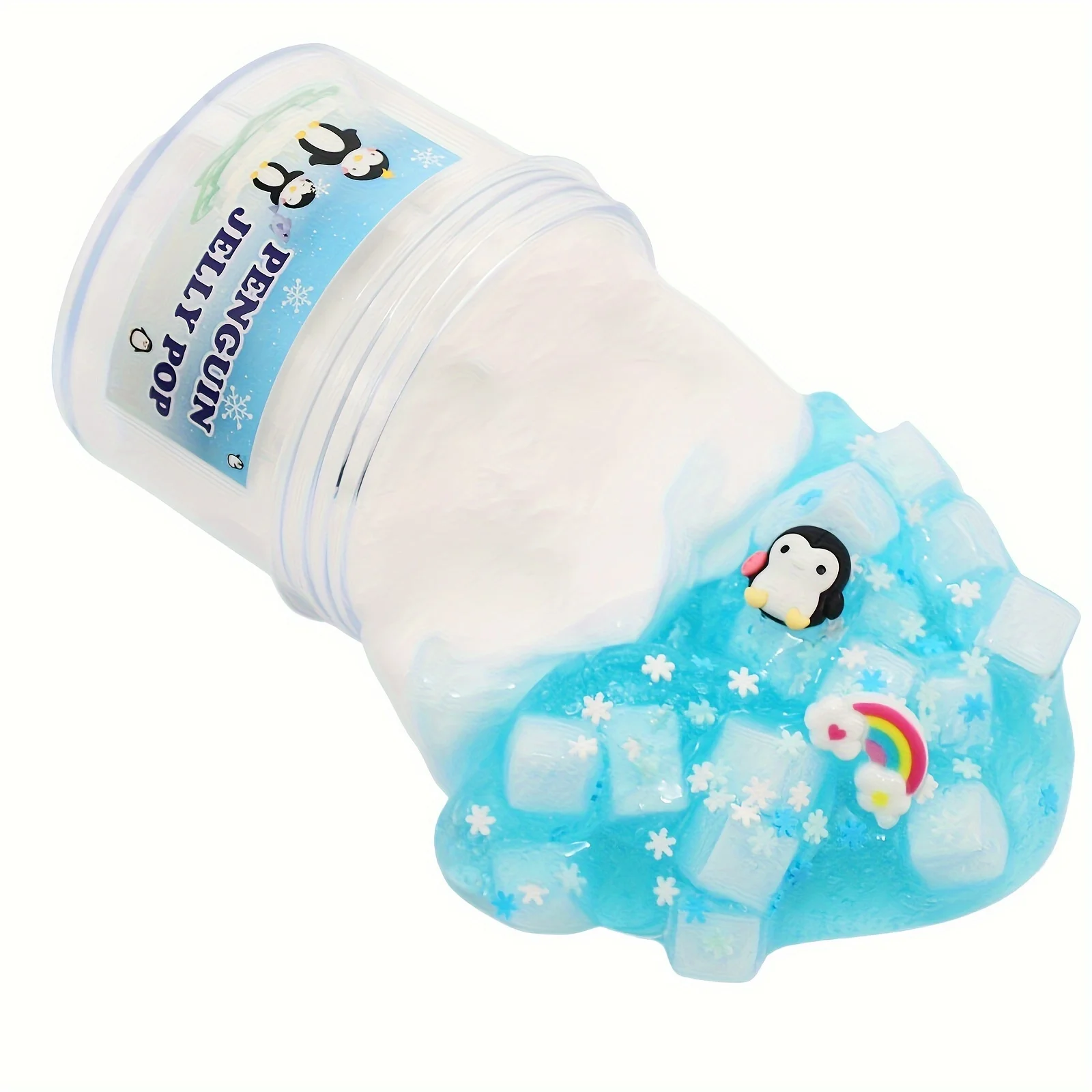 DIY-ice-penguin-slime-set-winter-toy-blue-and-white-color-slime ...