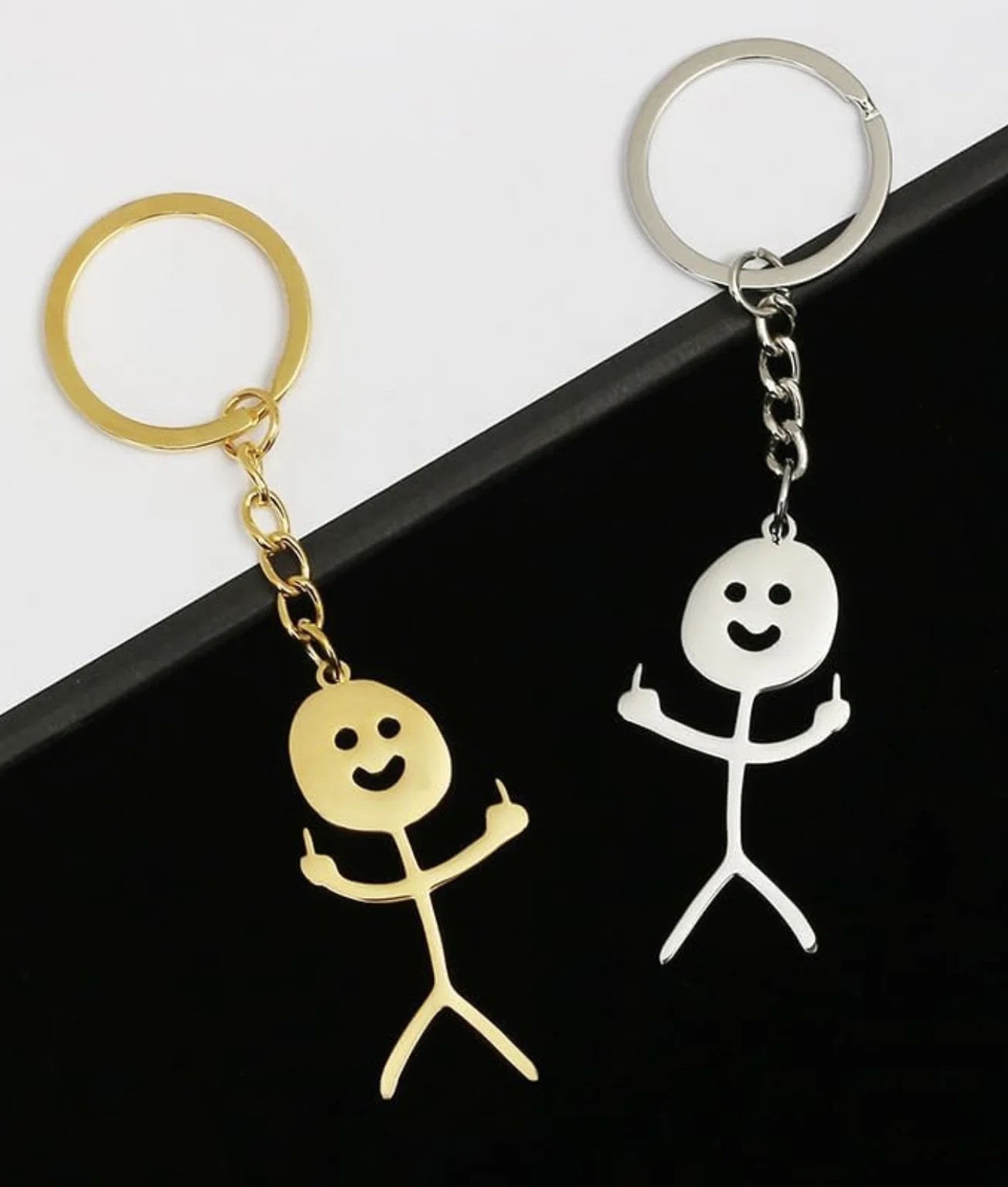Colorful and Sparkling Fun Graffiti Stainless Steel Keychain with ...