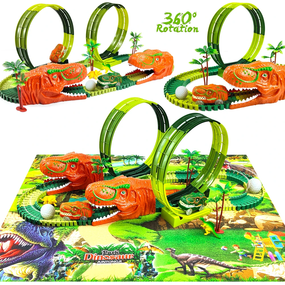 Racing-Track-Dinosaur-Railway-Toys-Flexible-Race-Anti-gravity-orbit ...