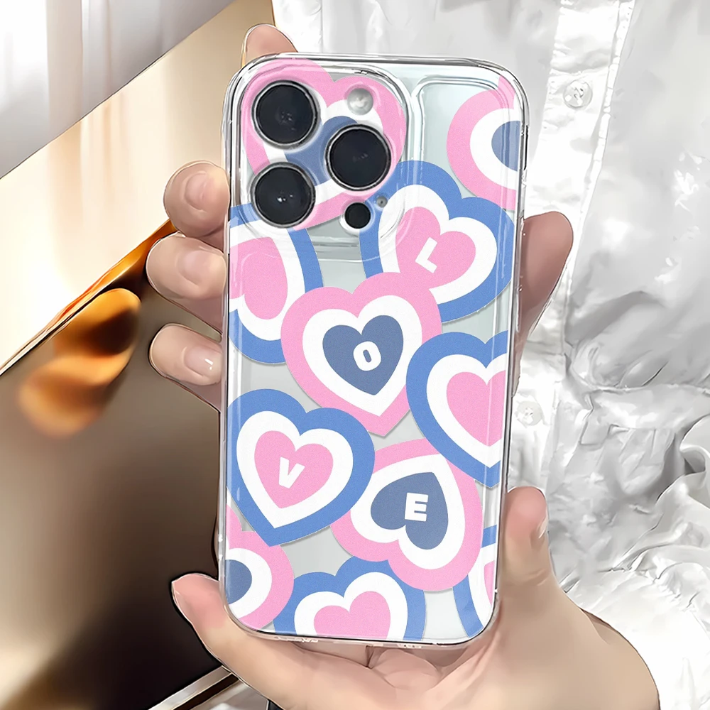Overlapping Love Phone Case For IPhone 16 15 14 13 12 11 Pro Max Cover ...