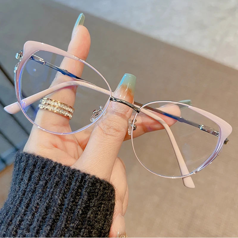 2024-New-Fashion-Women-s-Cat-Eye-Glasses-Frame-Anti-Blue-Light-Glasses ...