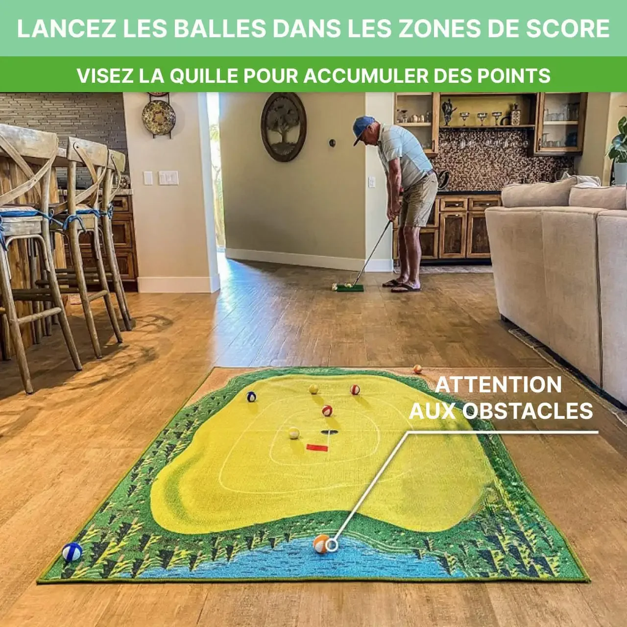 Customizable Mini Golf Game Set With High Quality Training Pad Putting ...