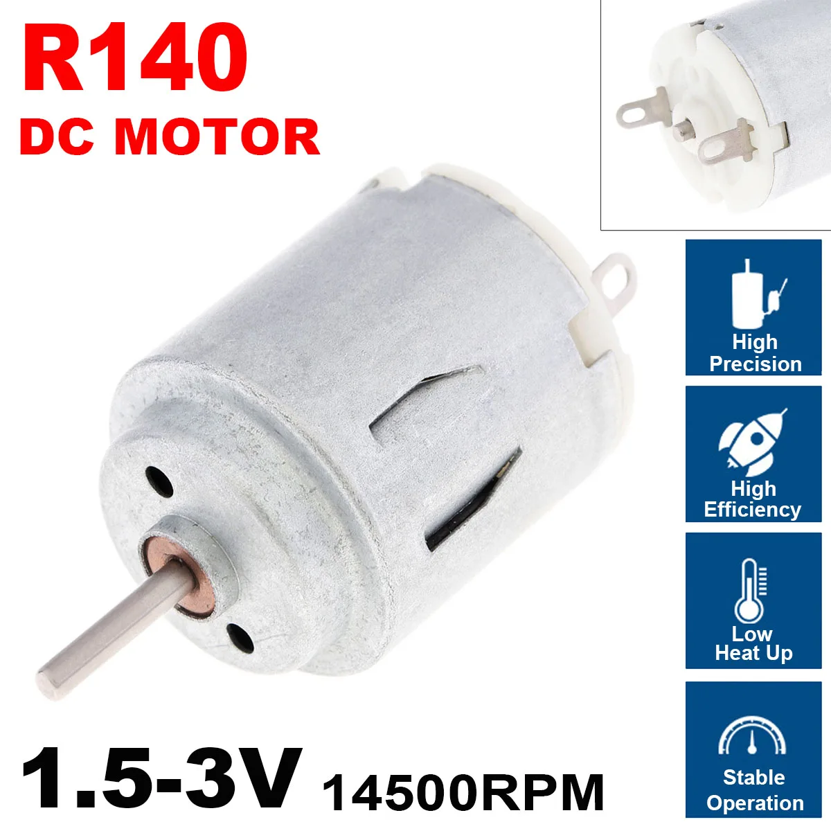 R140 DC Motor 1.5-3V 14500RPM Round Gear Fan Motor Electric Toothbrush ...