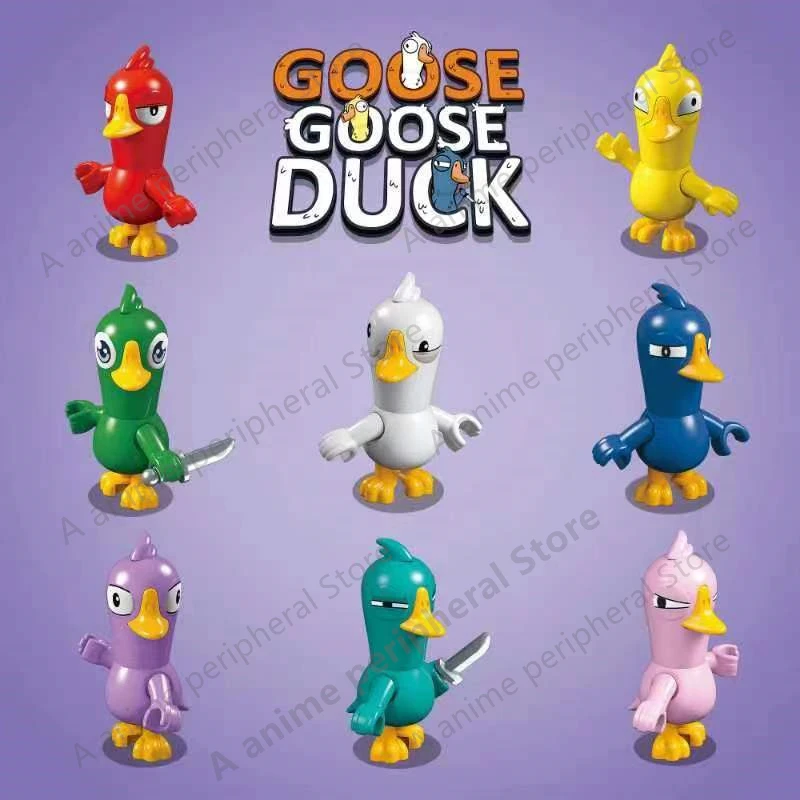 Mini-action-toy-Goose-Goose-Duck-figures-Building-Blocks-Game-dolls ...
