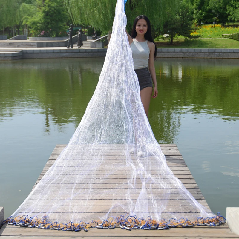 Saltwater Fishing Cast Net For Bait Trap Fish 4/5/6/7ft Radius Casting ...