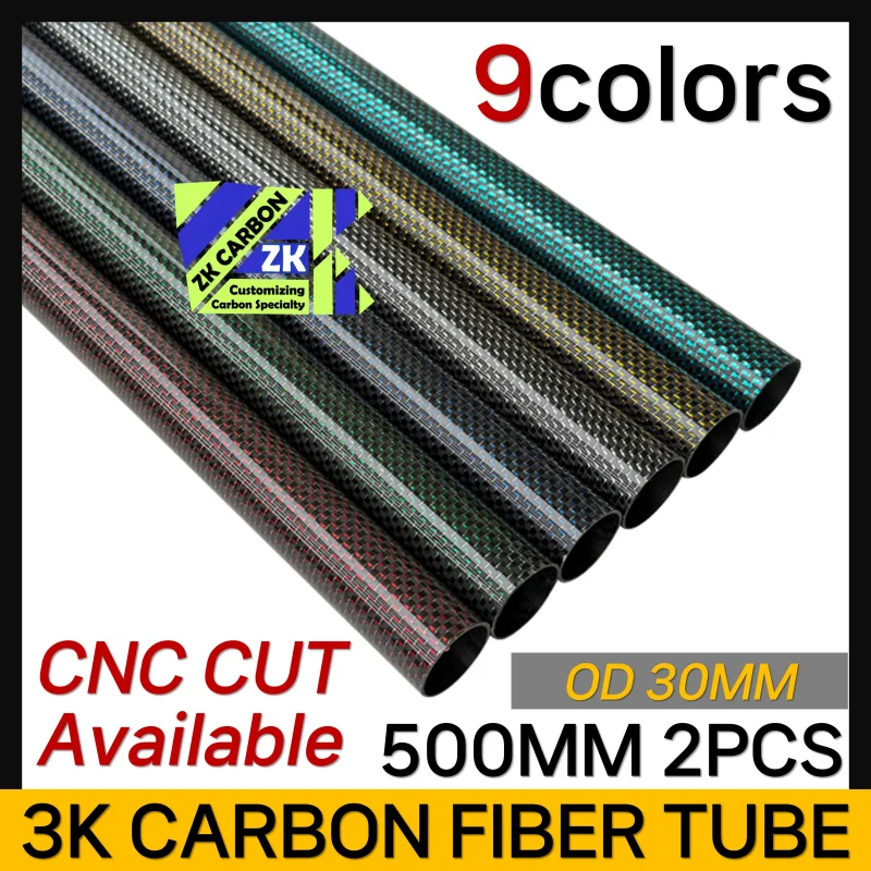 Colored Carbon Fiber Tube For RC Drone Accessories Diameter 30mm Length ...