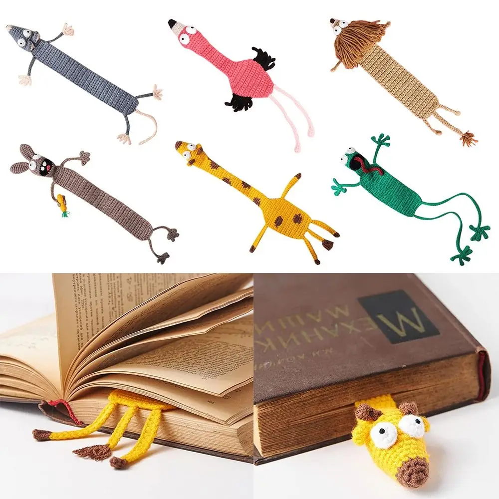 3D DIY Animal Cartoon Bookmark Crochet knitting Handmade Bookmark ...