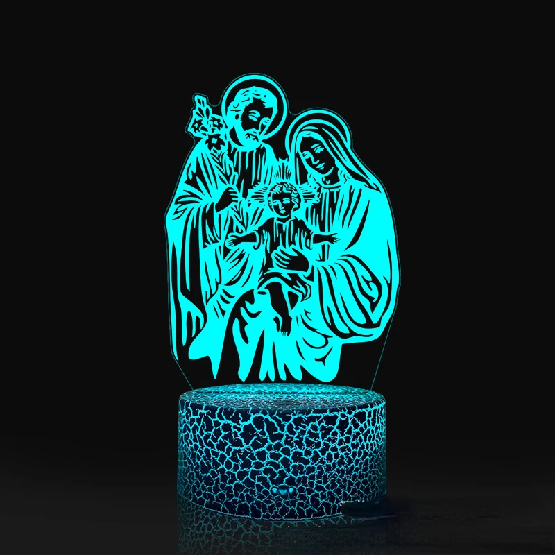 Nighdn-Jesus-Virgin-Mary-3D-Night-Light-USB-Colorful-Touch-Remote ...