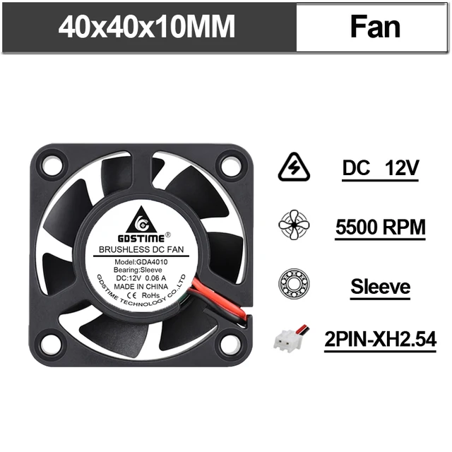 Gdstime DC 5V 12V 24V Cooler Fan 3010 4010 5010 6010 Brushless Exhaust Fan 40MM 50MM Radiator ...