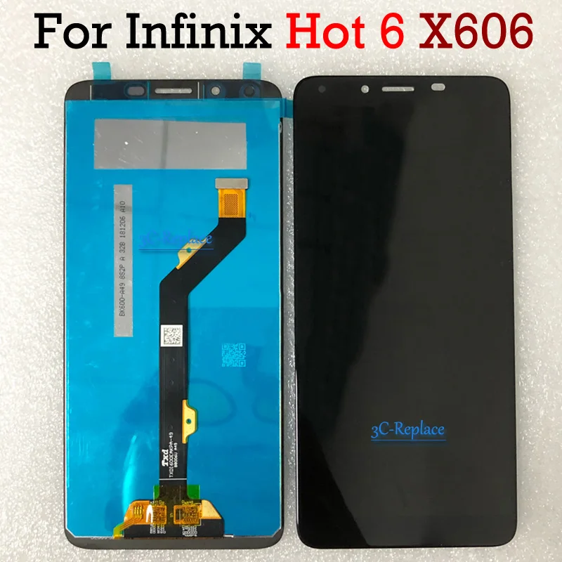 Infinix Hot 6 X606D X606C X606 X606B 용 고품질 블랙 6.0 인치 풀 LCD 디스플레이 터치 스크린 ...