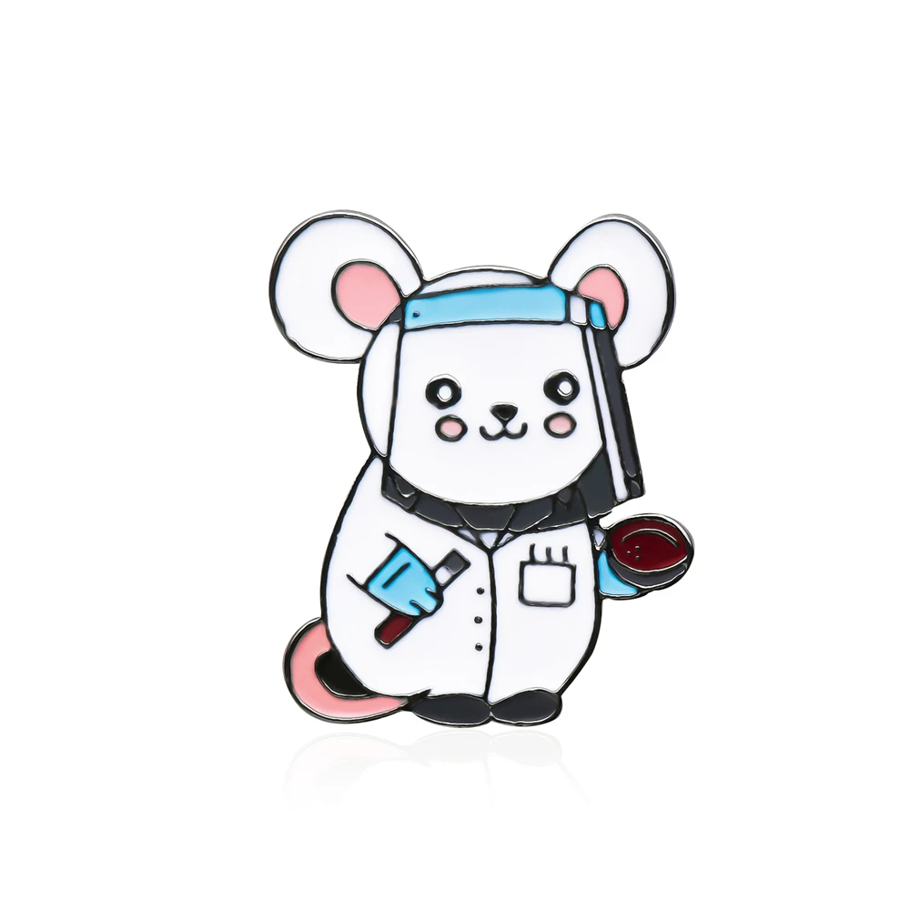 Science Lab Rabbit Hard Pin Cute Enamel Brooch for Microbiology Science ...